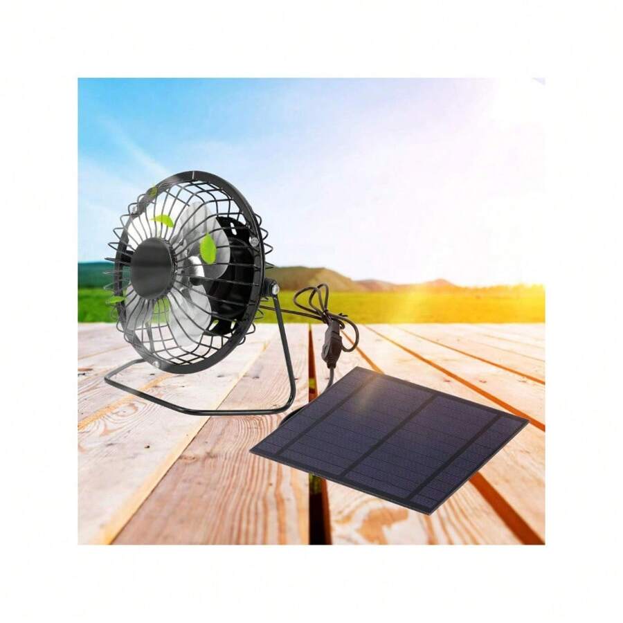Solar Powered Fan, 5W Cooling Fan With Mini Solar Panel Mini Ventilator ...