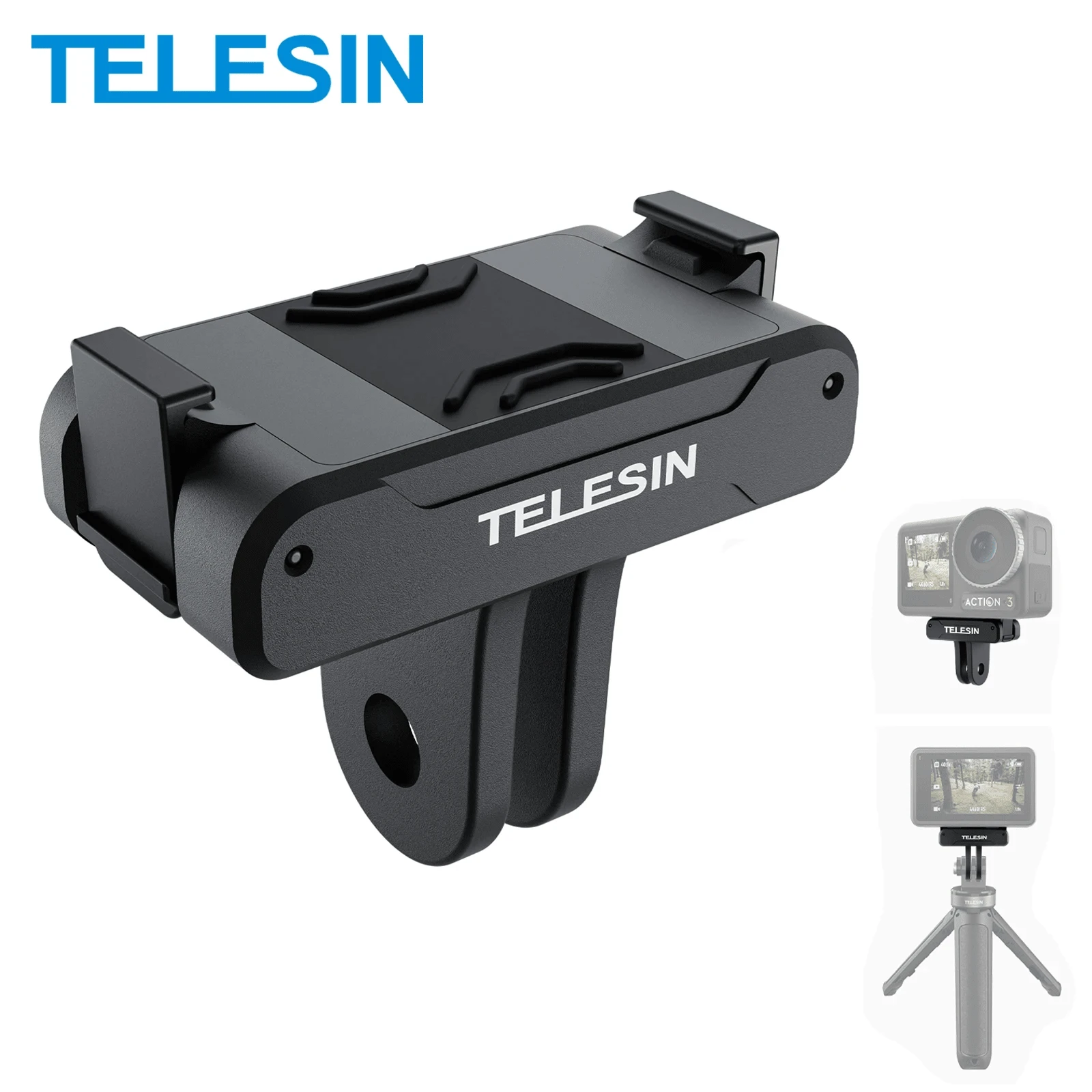 TELESIN Adattatore magnetico a due grinfie accessori per telecamere ...