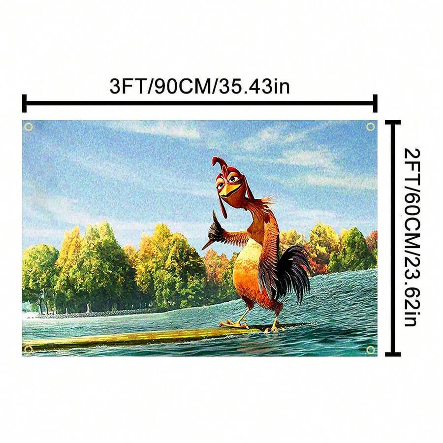 Banderín / Pendón de bandera con diseño de pollo surfero para bar ...