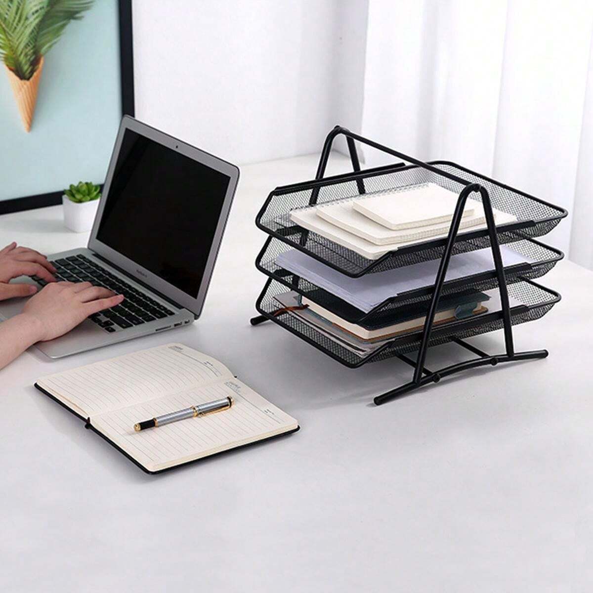 1pc Multi-Functional Iron Desktop File Holder A4 Document Organizer ...