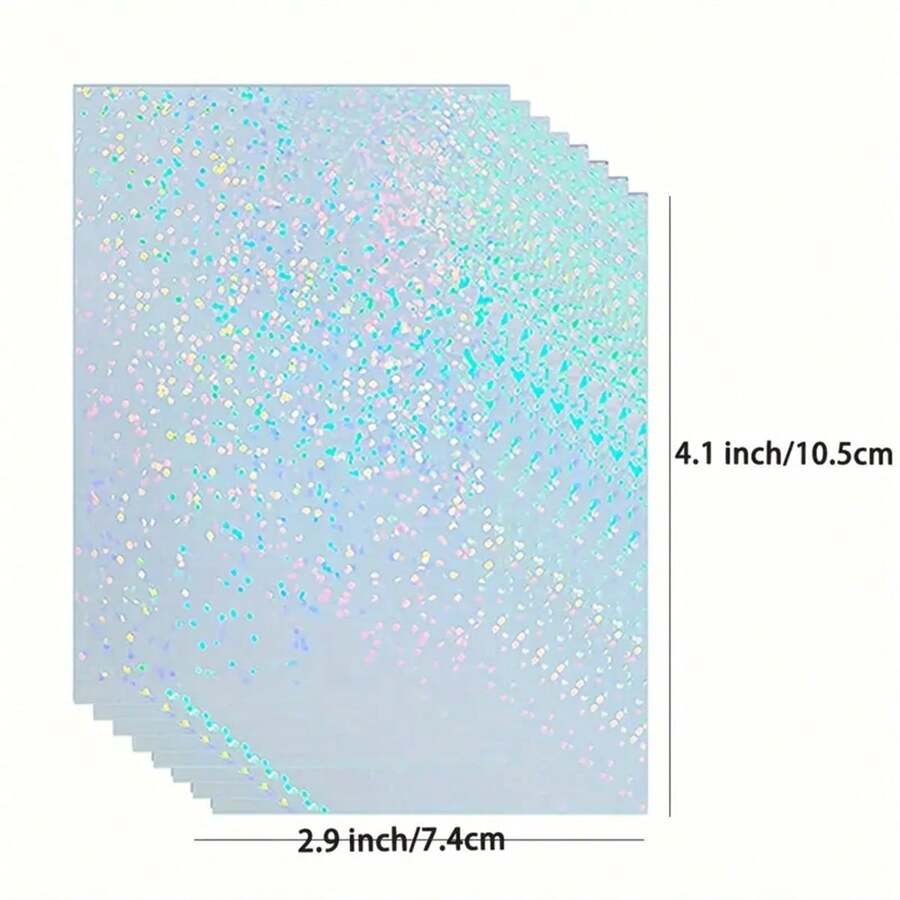 50 Sheets Sparkle Holographic Clear Vinyl Cold Laminated Film ...