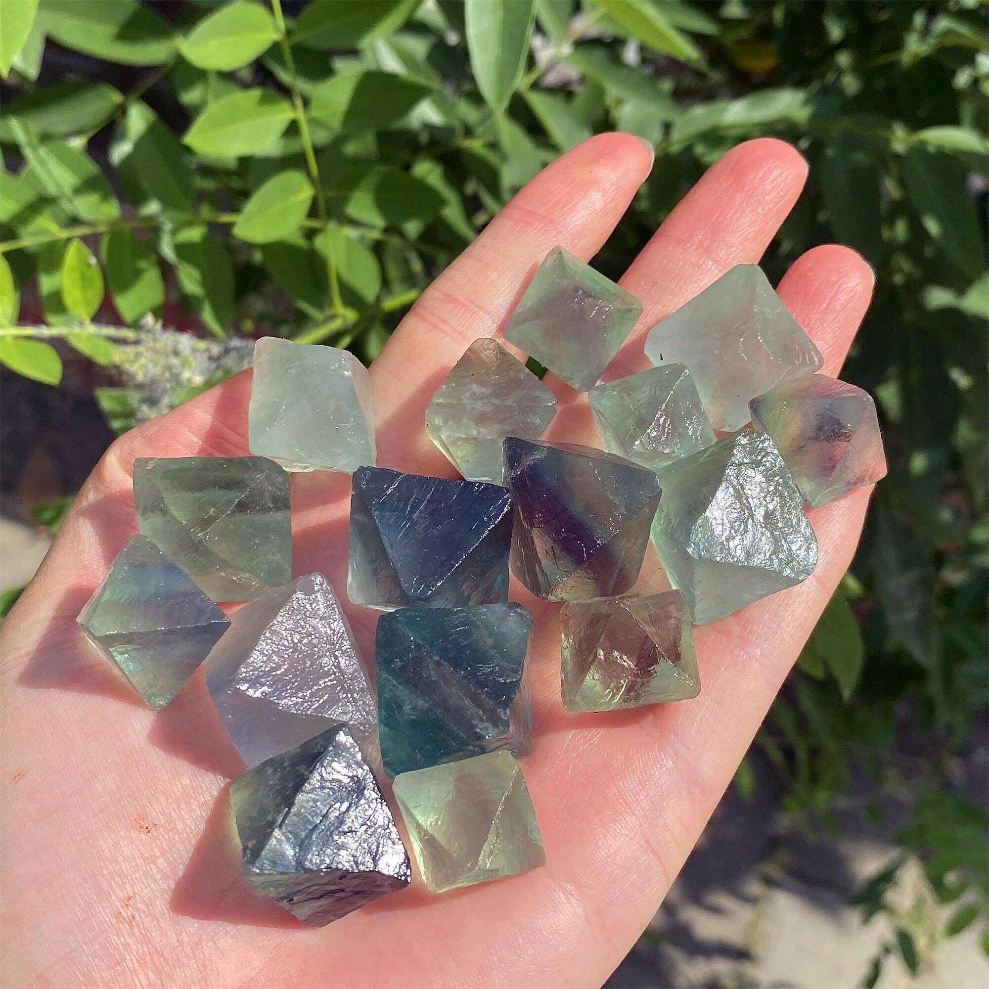 Natural Fluorite Octahedron Crystal Stone Specimen, Quartz Crystal ...