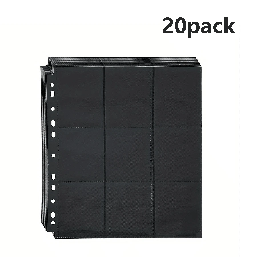 20Pack Black 9-Pocket A4 Trading Card Binder Pages Storage Wallet ...