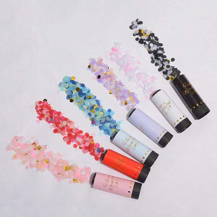 1pc Confetti Party Popper With Colorful Streamers, 11cm, For Weddings ...