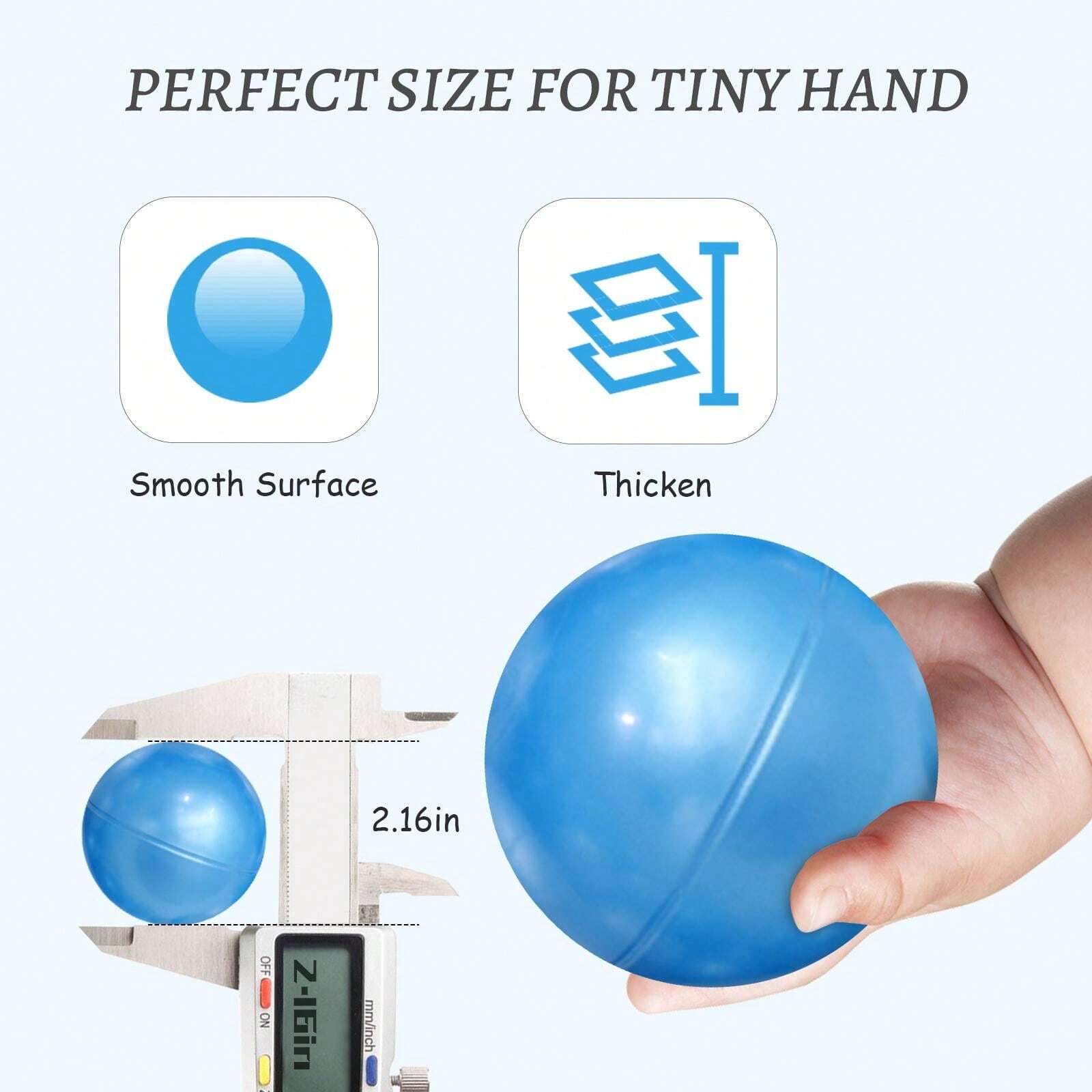 100Pcs Pearlescent Dark Blue, Light Blue And White Ball Pit Balls For ...