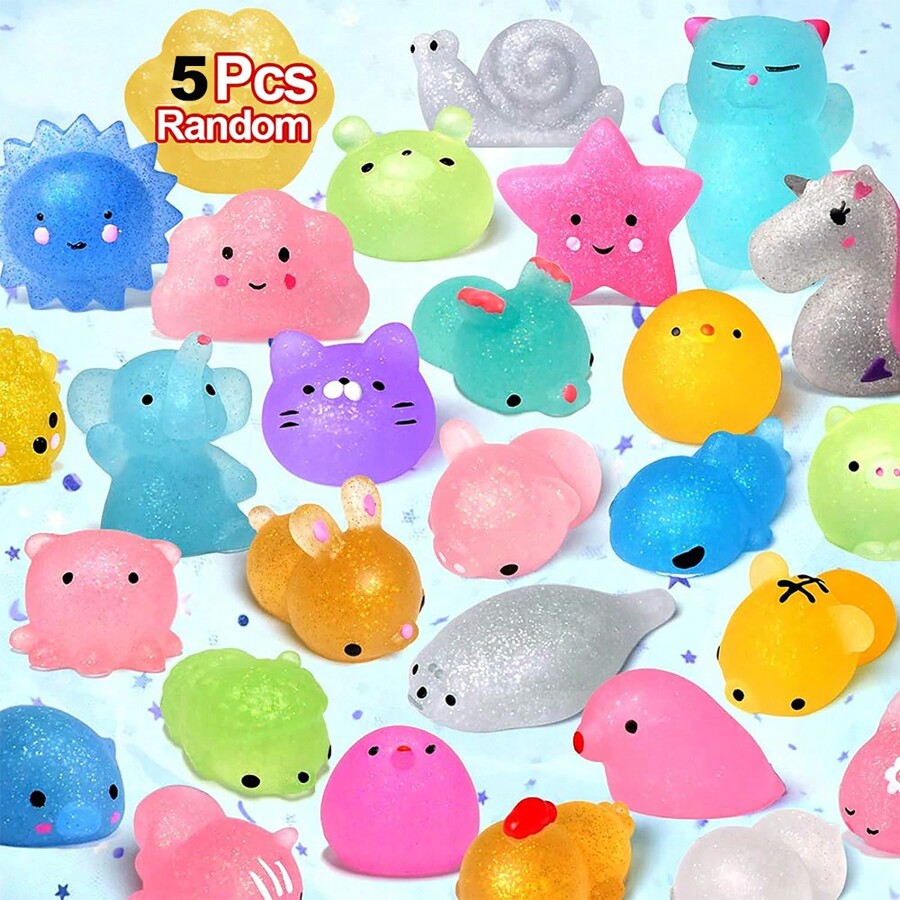5 pièces Animaux Mochi Squishies Jouets 2ème Génération Mochi Squishy ...