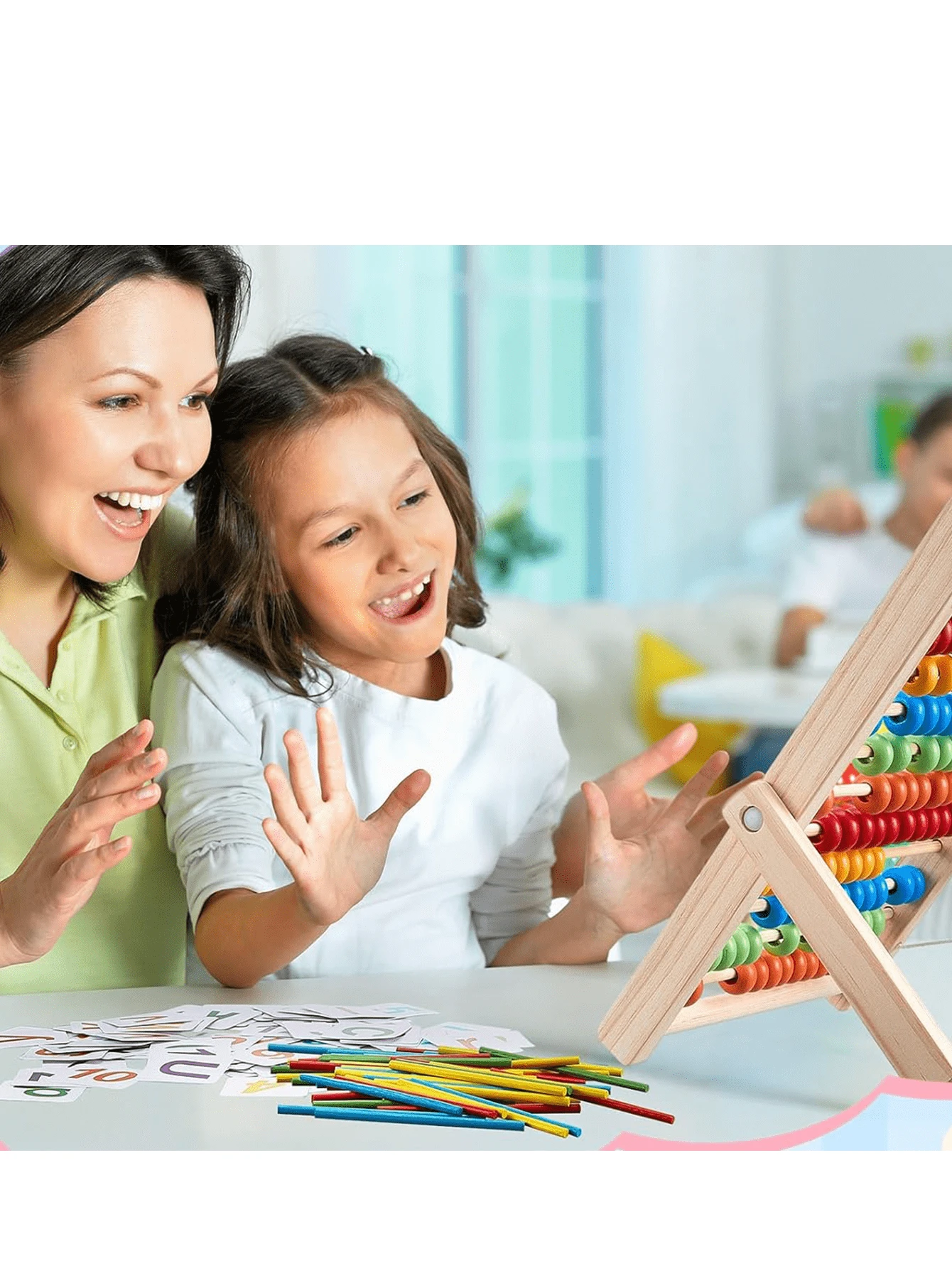 1 Set Wooden Abacus Math Teaching AIDS For Children Learning Math ...