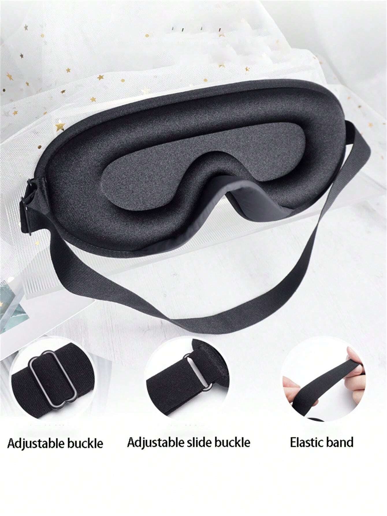 1pc Unisex Light-Blocking Sleep Eye Mask, Zero Pressure Nighttime Face ...