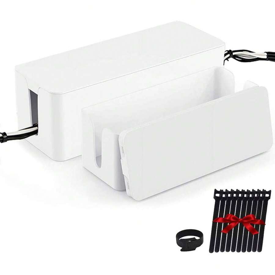 PinkSheep 2 Pack Cable Management Box, Cord Organizer Box Cover With ...