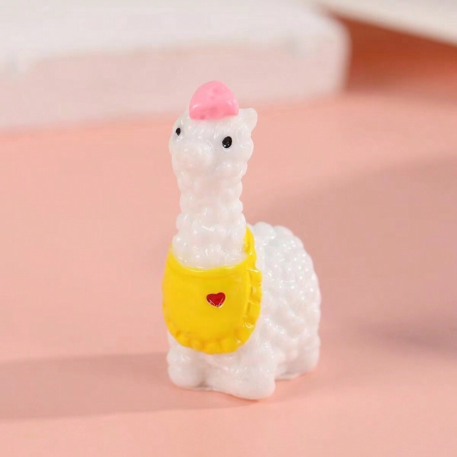 Realistic Miniature Resin Sheep Decoration Cartoon Art Craft Miniature Figure Colorful Llama ...