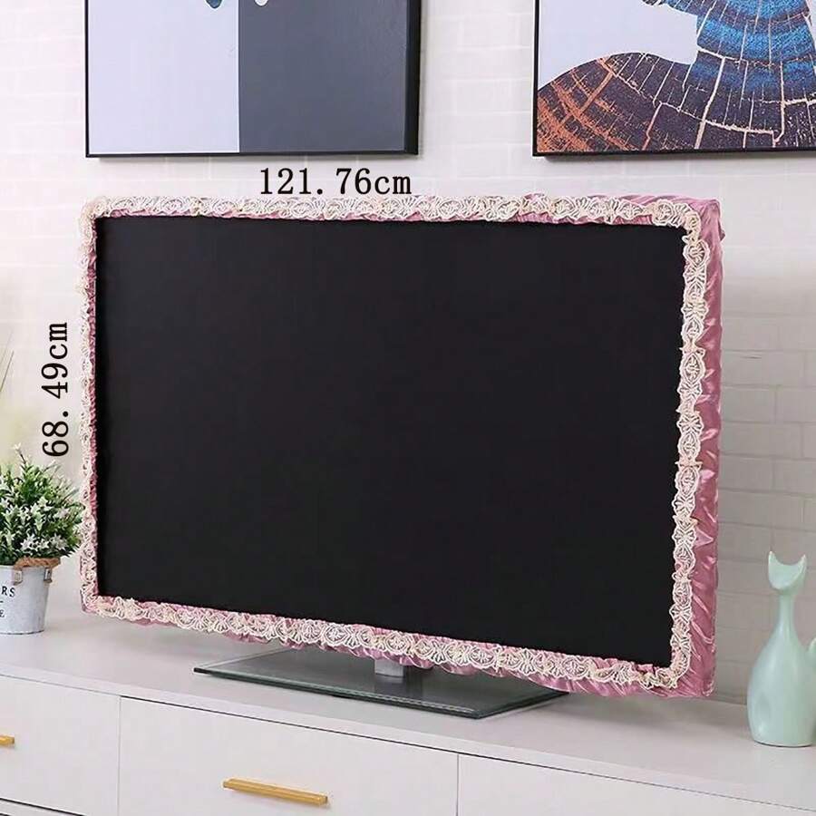Lace Computer Monitor Cover, TV Dust Cover With Calendar Border, Full ...