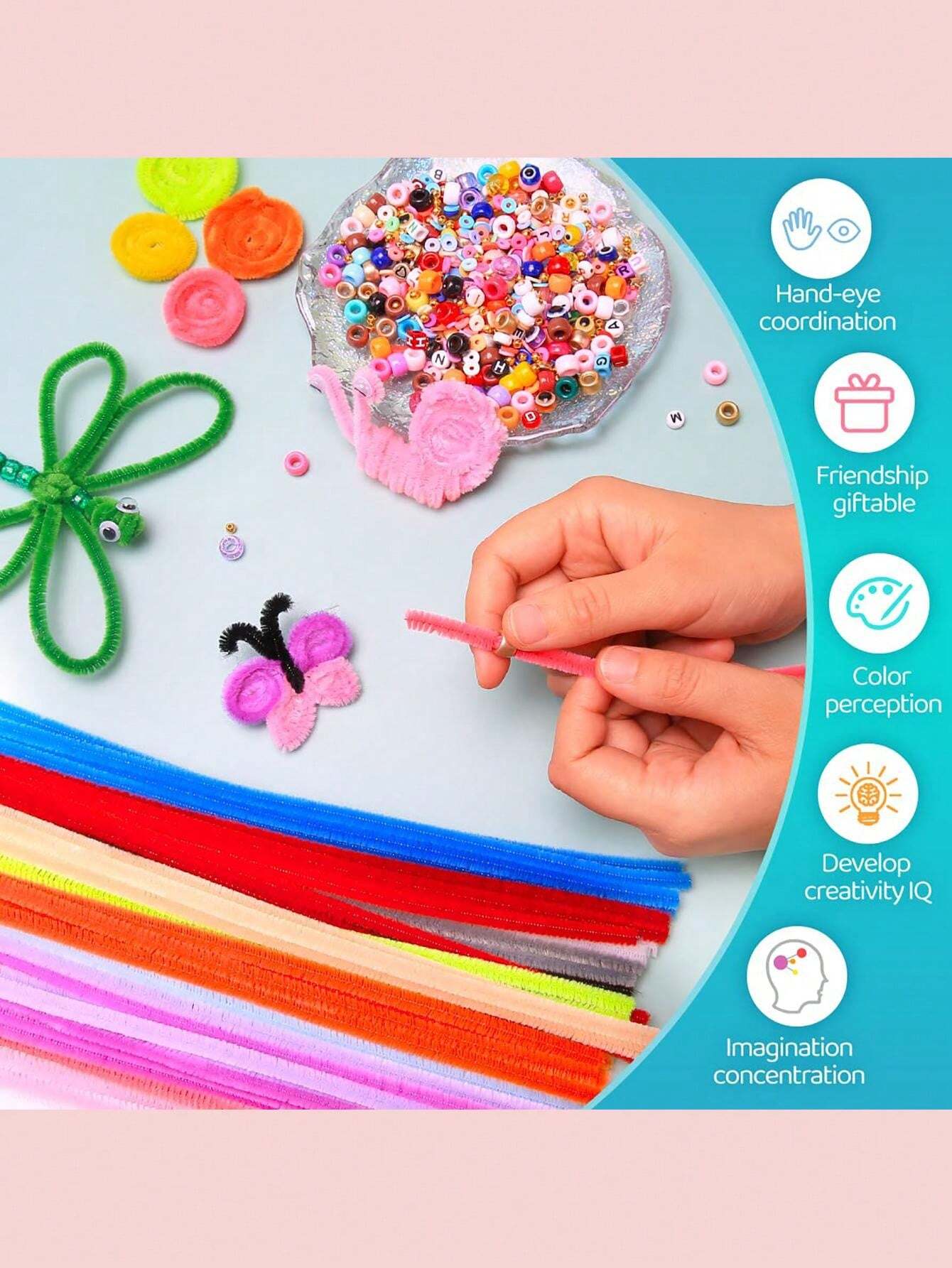 300 Pcs Metallic-Colored Pipe Cleaners, 30 Colors Chenille Stems ...