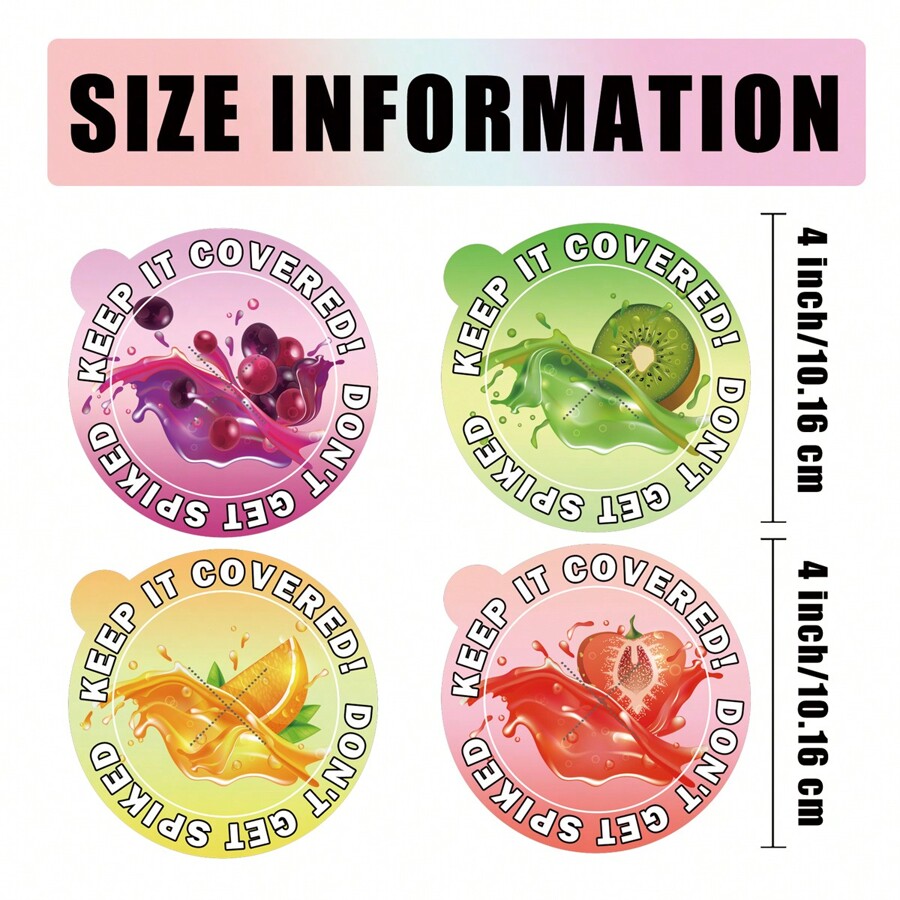 60 Pack Alcohol Protection Drink Cup Cover Protector Stickers - 4 Inch ...