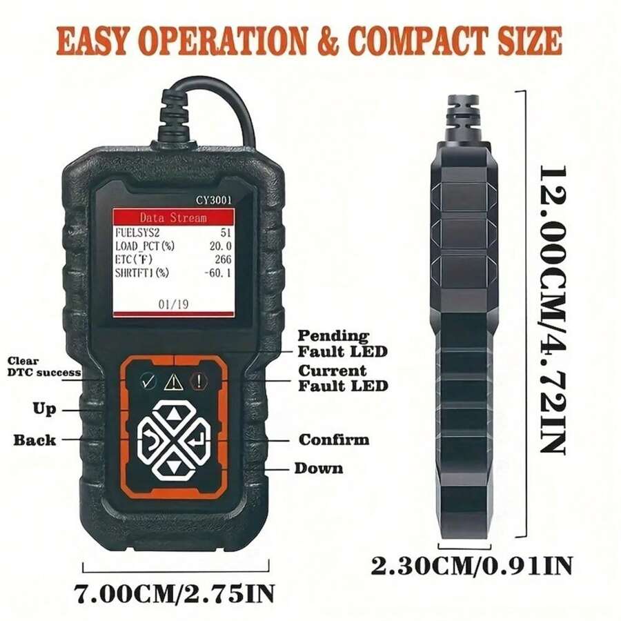 CY3001 OBD2 Scanner Car Code Reader Engine Fault Diagnostic Scan Tool ...