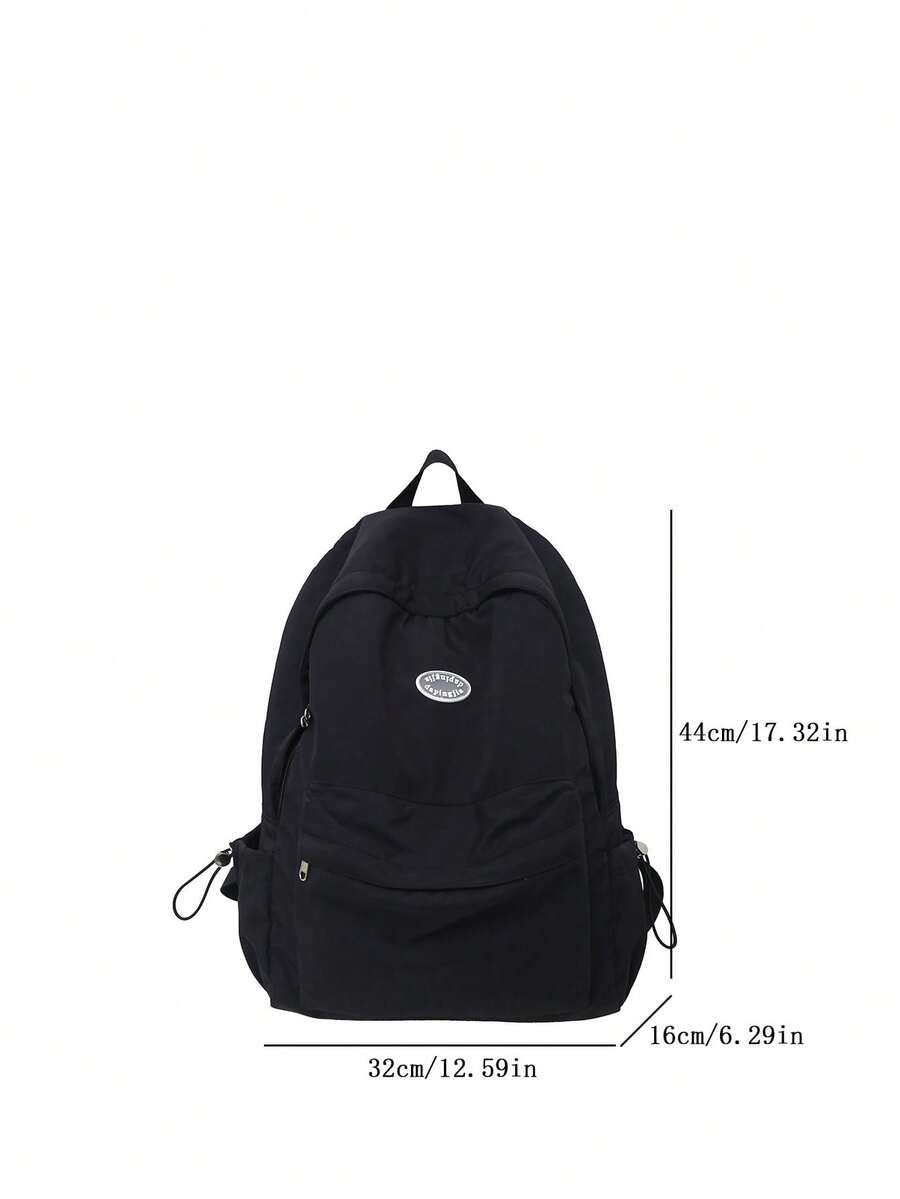 1pc Nylon Zipper Closure Unisex Simple & Versatile Backpack, Suitable ...