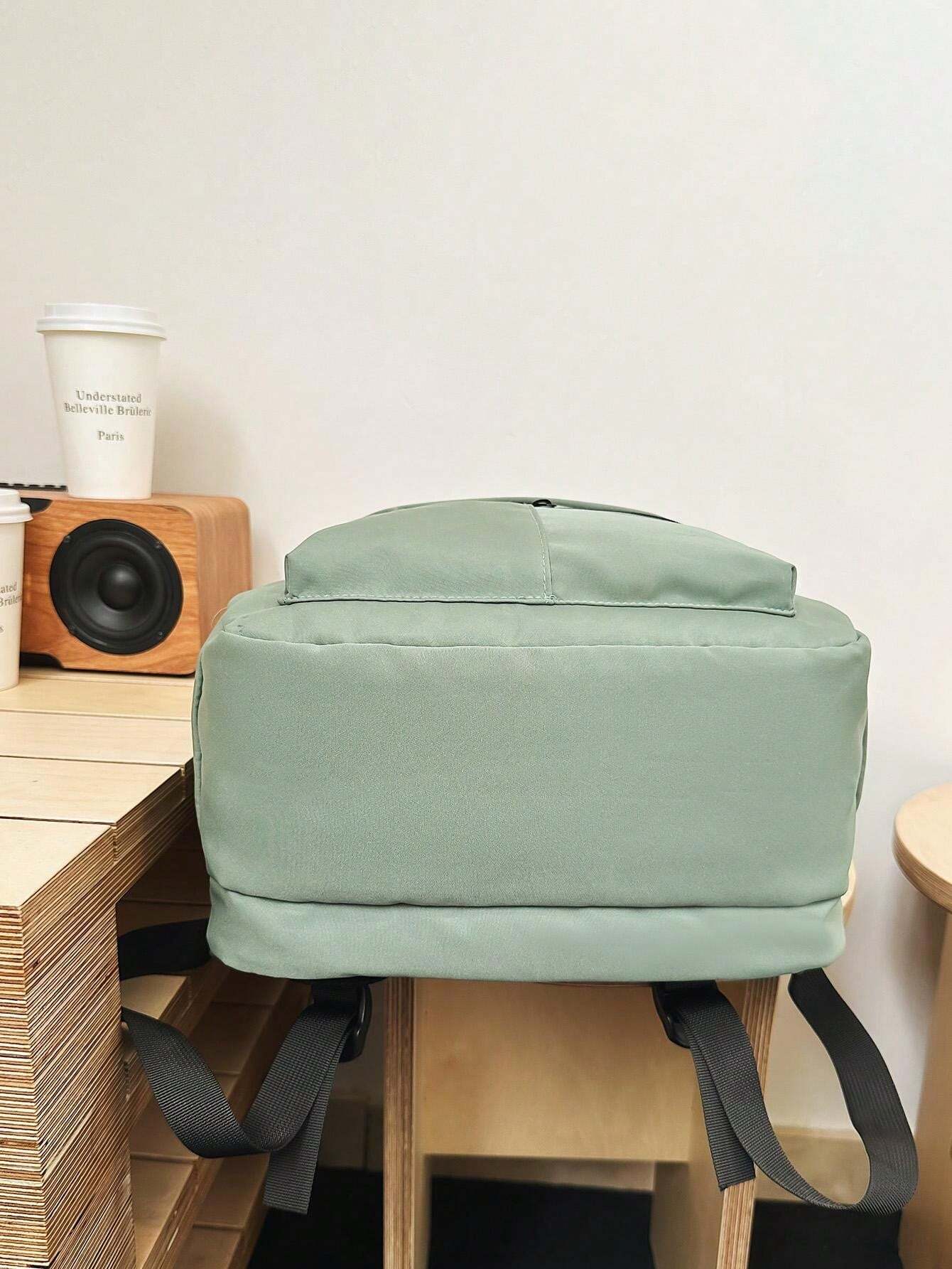 Mochila grande informal de unicolor estilo preppy de alta capacidad de ...