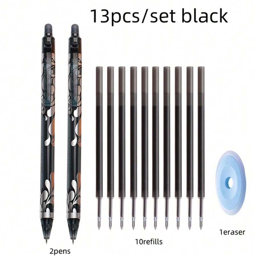 Creative Erasable Pen Set, 6 Colors Gel Ink Stick Pen, Retractable ...