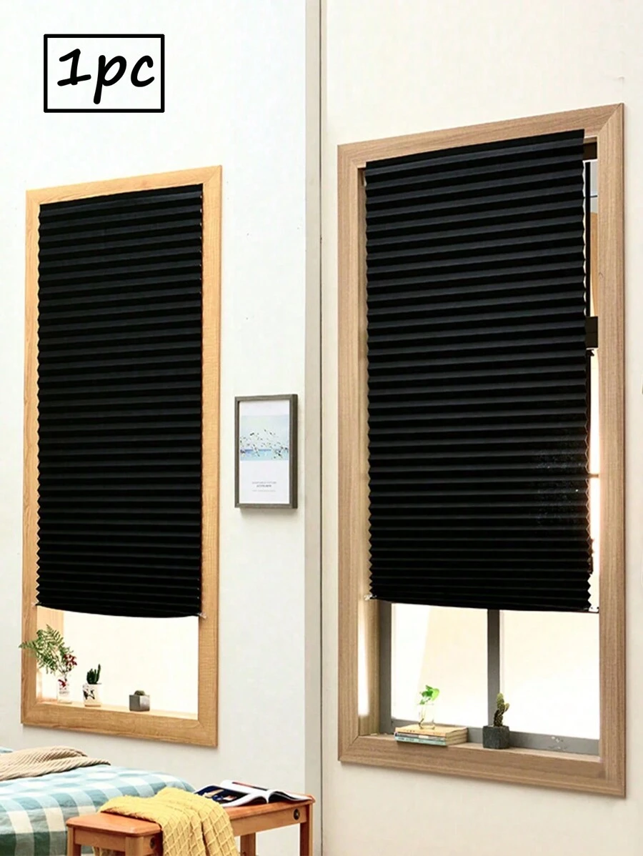 Self-Adhesive Pleated Shade Curtain, Temporary Blackout Shade, Cordless Window Fabric Lamp Shade ...
