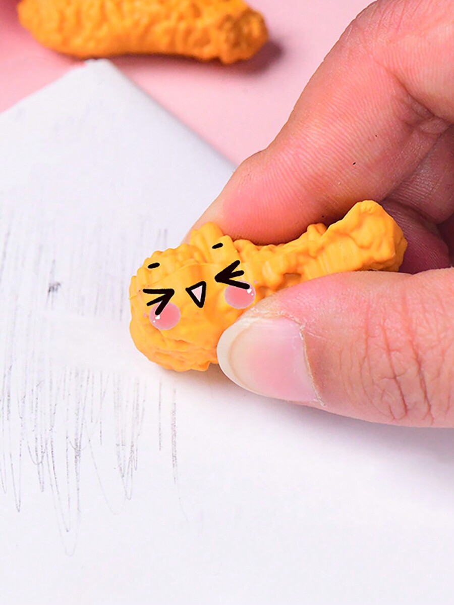 1pc 3D Simulated Food Rubber Eraser, Creative And Interesting Student ...