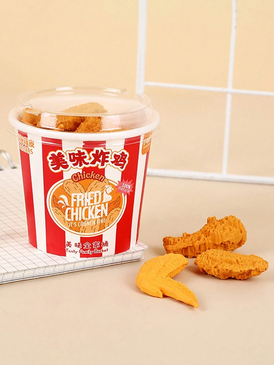 1pc 3D Simulated Food Rubber Eraser, Creative And Interesting Student ...