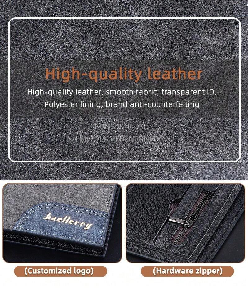 New Men's Short Vintage PU Wallet With Multiple Card Slots And Coin ...