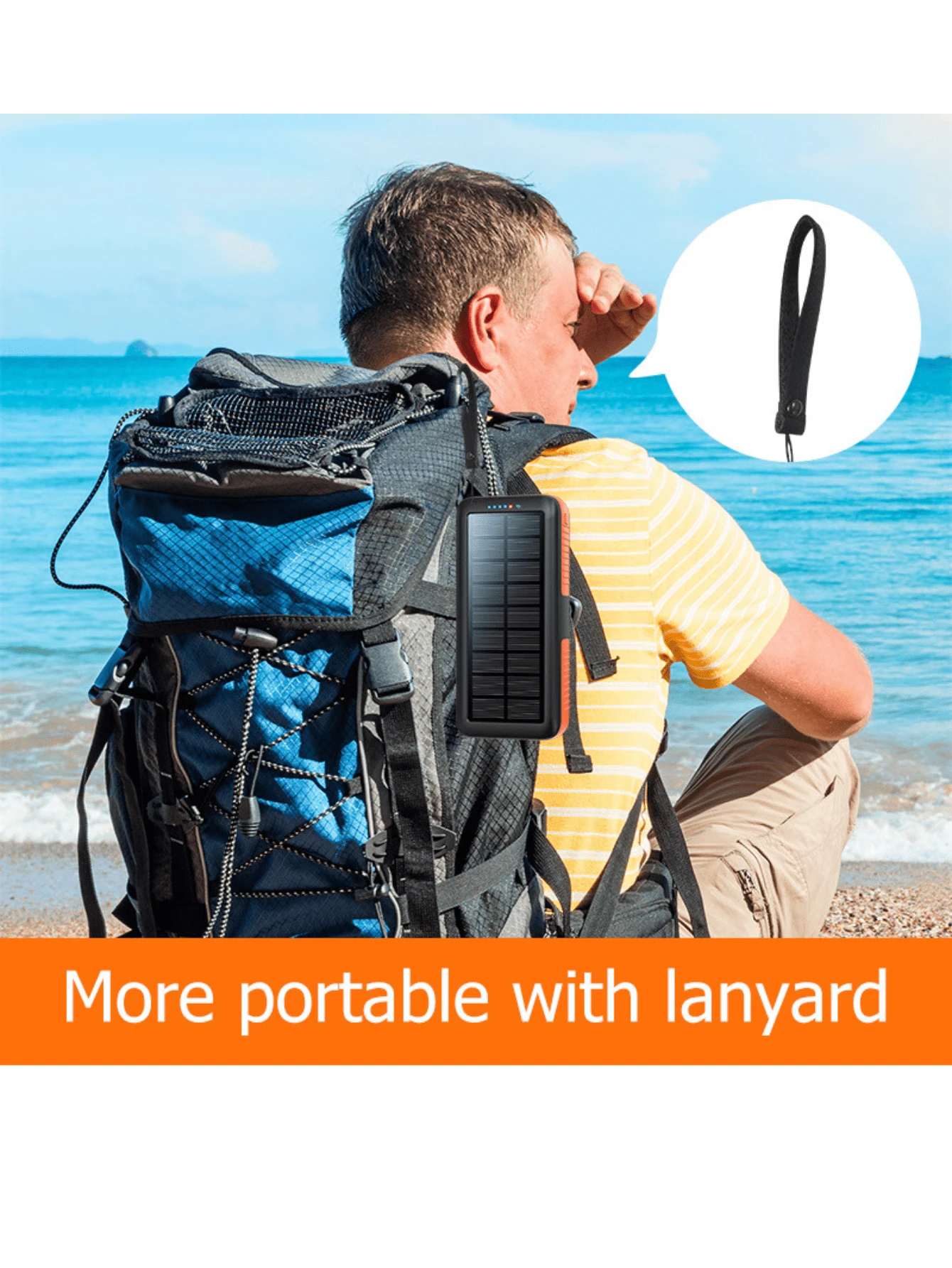 Solar Mobile Power 30000mAh Fast Charging Hand Charger, With Line ...