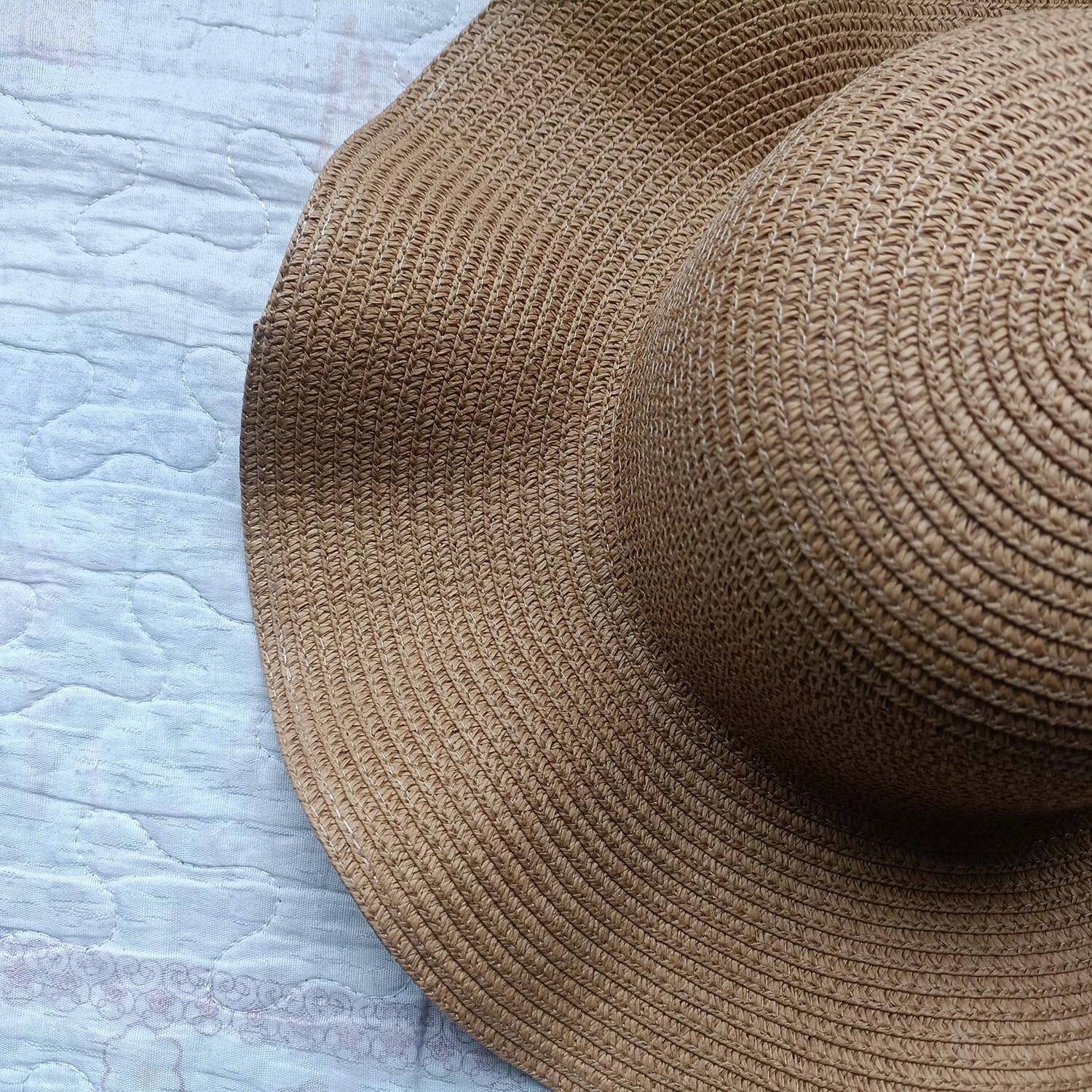 1pc Women Tape Decor Boho Straw Hat For Vacation Tape Decor Straw Hat ...