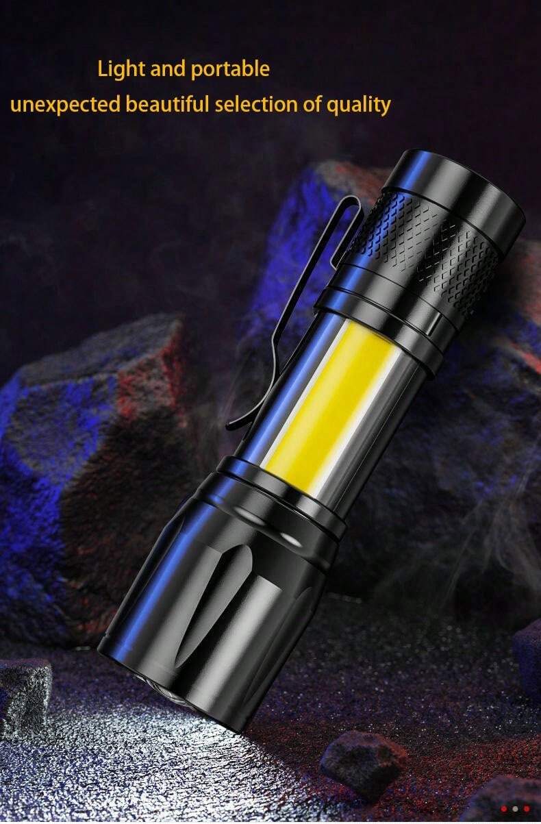 1pc Mini LED EDC Flashlight COB USB Rechargeable Aluminum Alloy Pocket ...