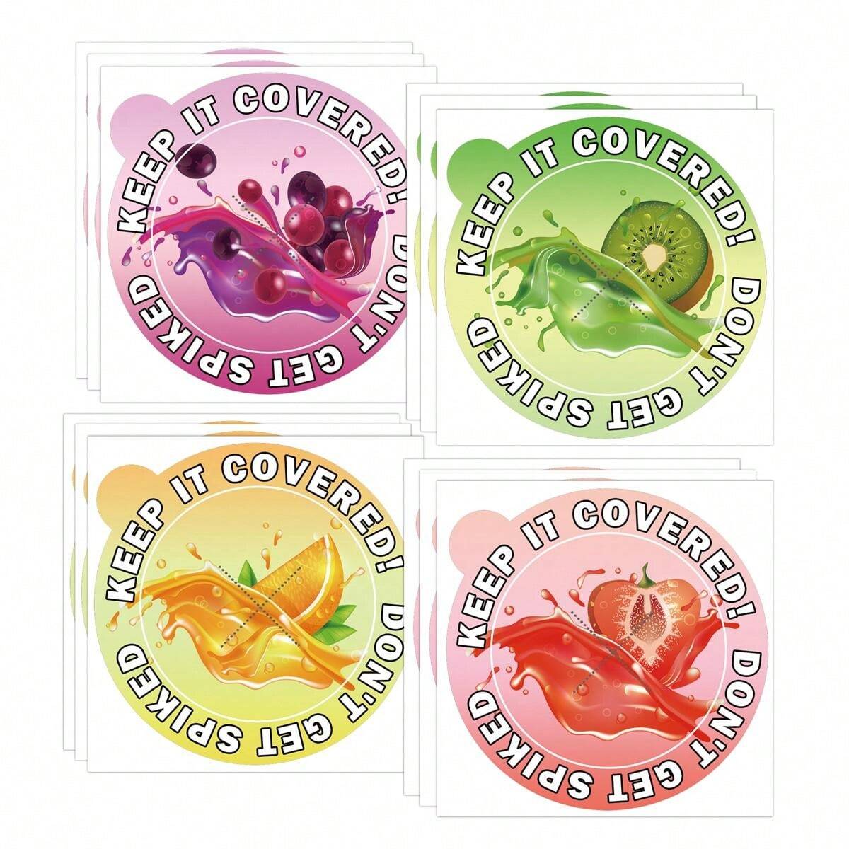 60 Pack Alcohol Protection Drink Cup Cover Protector Stickers - 4 Inch ...