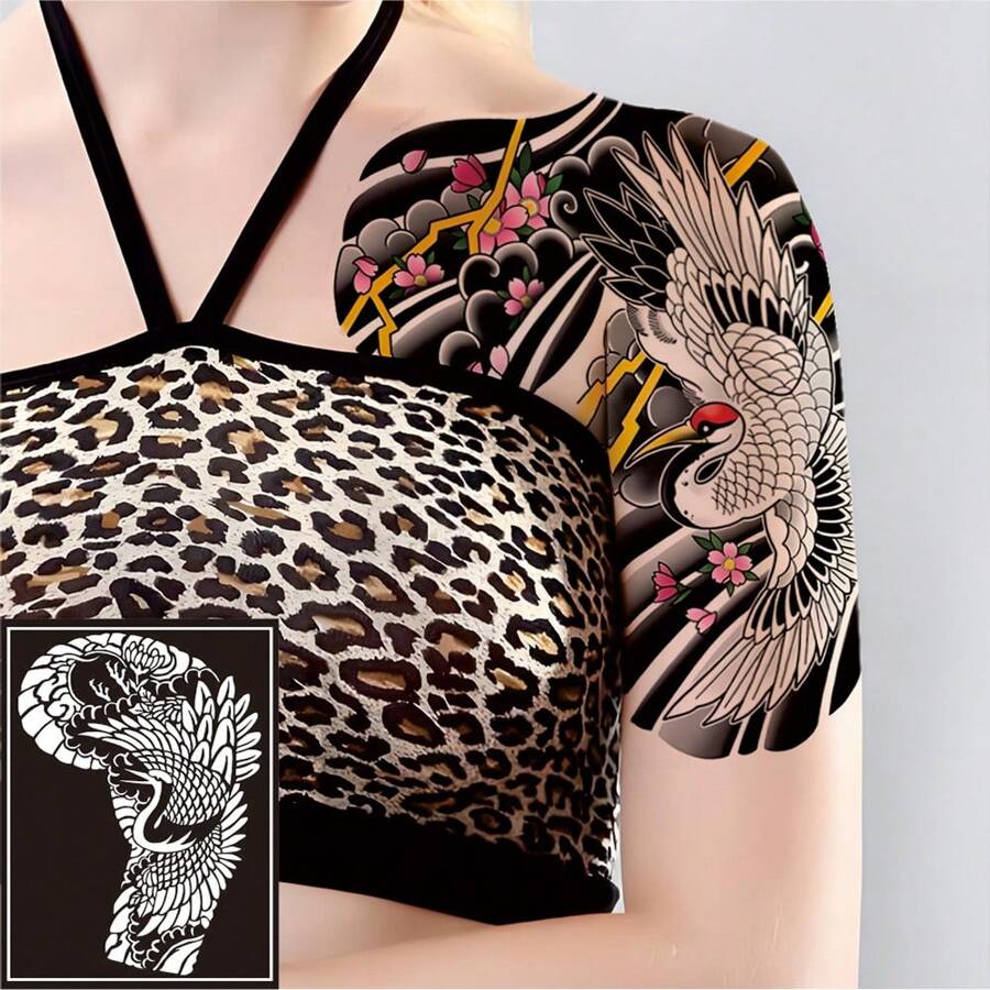 10 Half -Armed Carp Inkjet Tattoo Hollow Templates, Flower Arm And ...