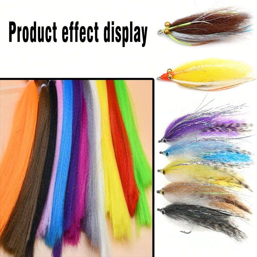 MNFT 12Packs 30CM Crimped Kinky Minnow Fiber Streamer Fly Fibers ...
