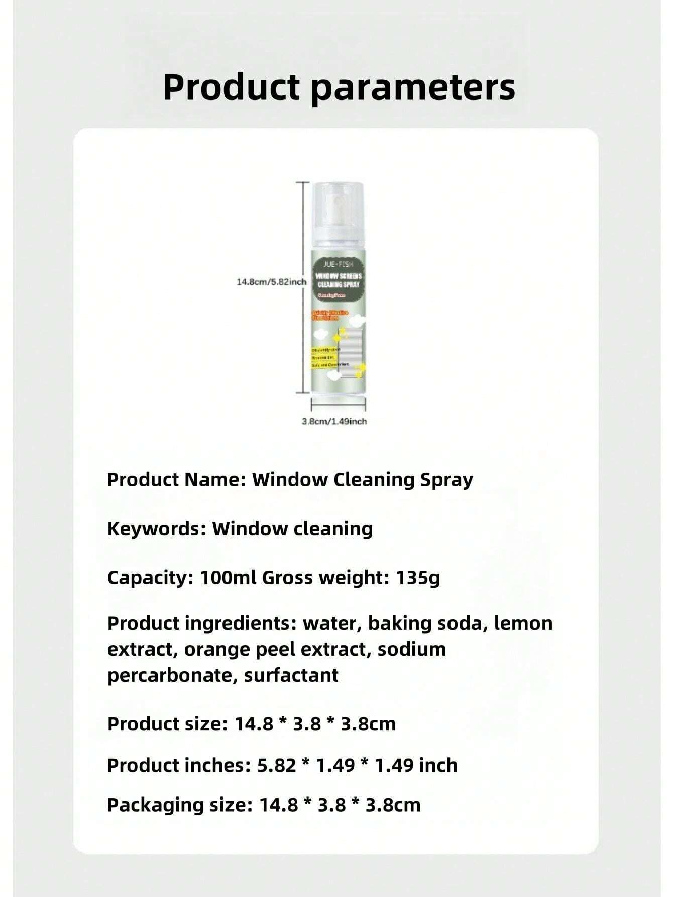1pc Window Cleaning Spray, Foamy Spray To Clean And Brighten Mesh ...