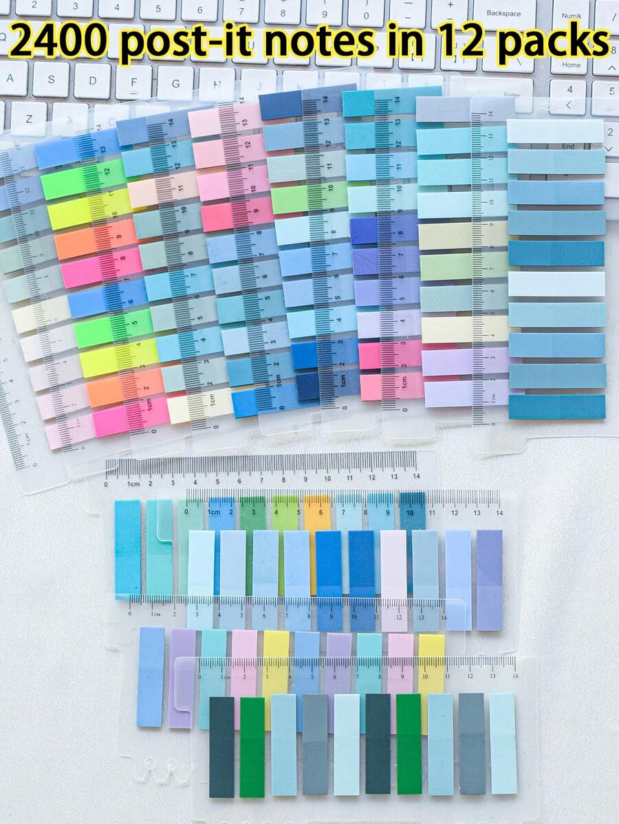 2400pcs In 12 Patterns European Vintage Style Transparent PET Sticky ...