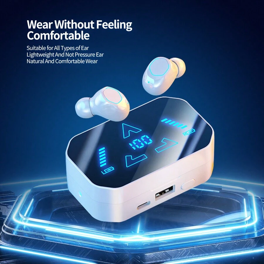 M49 Wireless Bluetooth Headset, Wireless Earbuds, Noise Cancelling ...