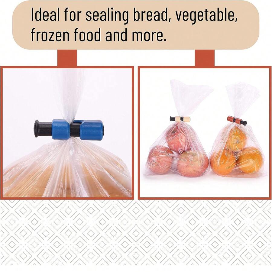 5packs Random Color Food Sealingclip,Squeeze And Lock Bread Bag Clips ...