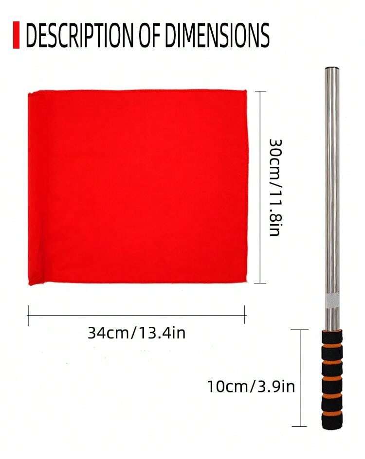 2pcs Stainless Steel Referee Flags For Athletics, Football, Border Patrol, With Red Flag, Red ...