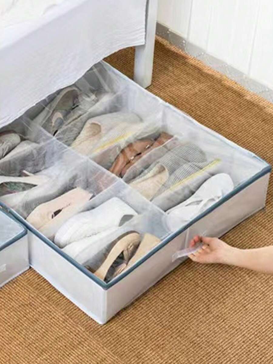 Transparent Under Bed Shoe Storage Box, Space-Saving Shoe Organizer For ...