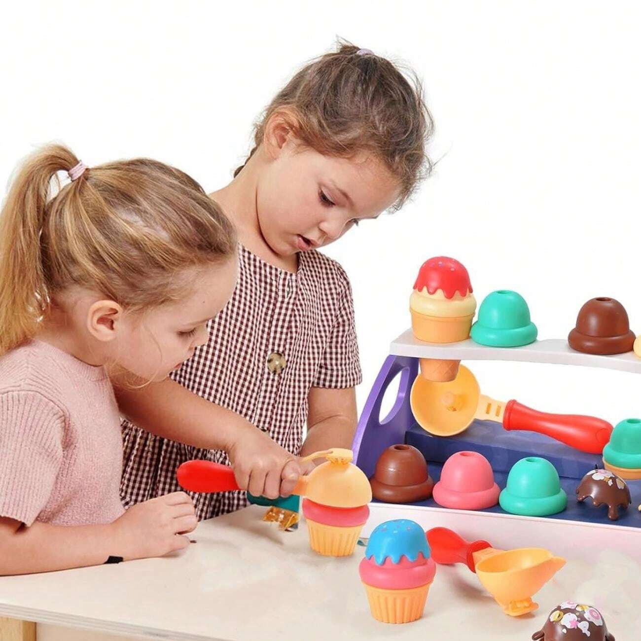 16-Pack Ice Cream Toys For Kids, Ice Cream Counter Toy Set Pretend Play ...