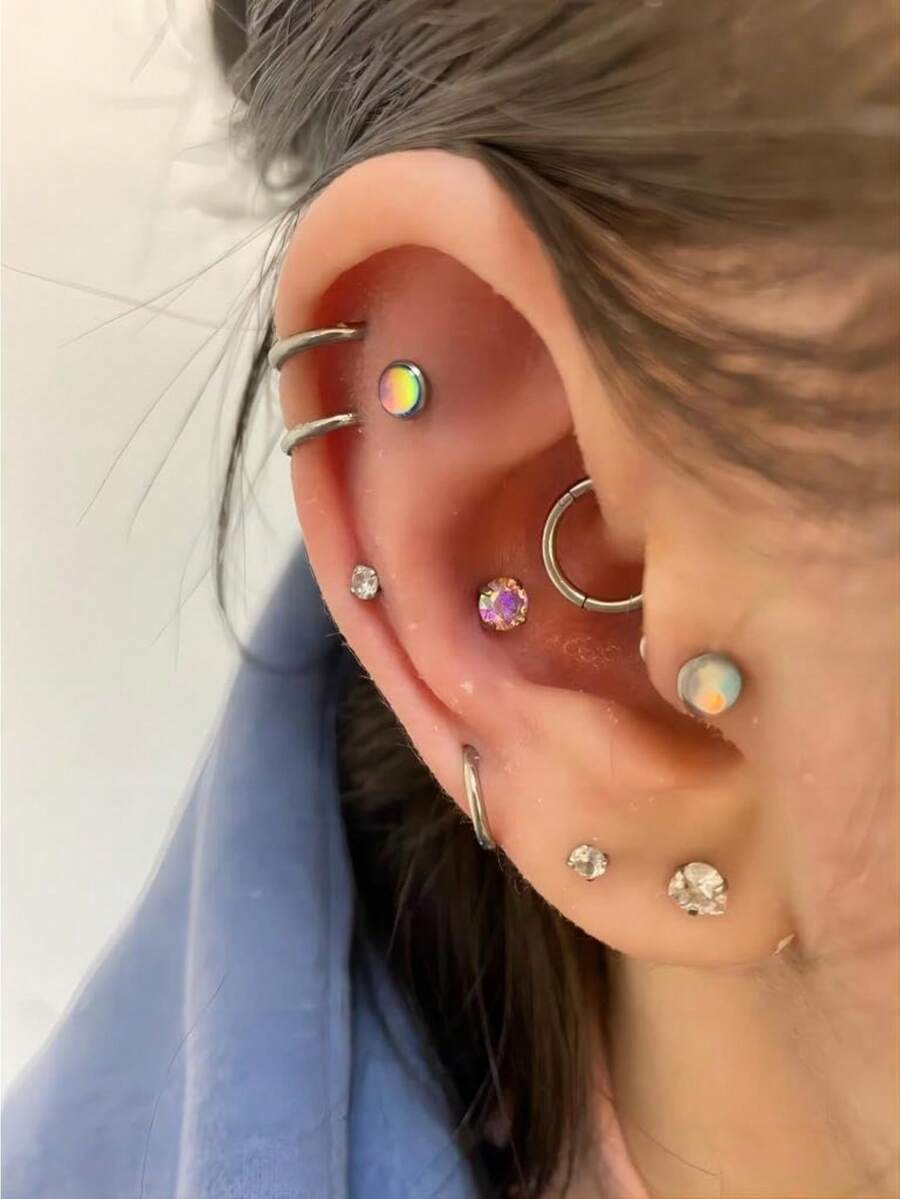 12Pcs Disposable Ear Piercing Kit With Studs - Complete Set For Safe ...