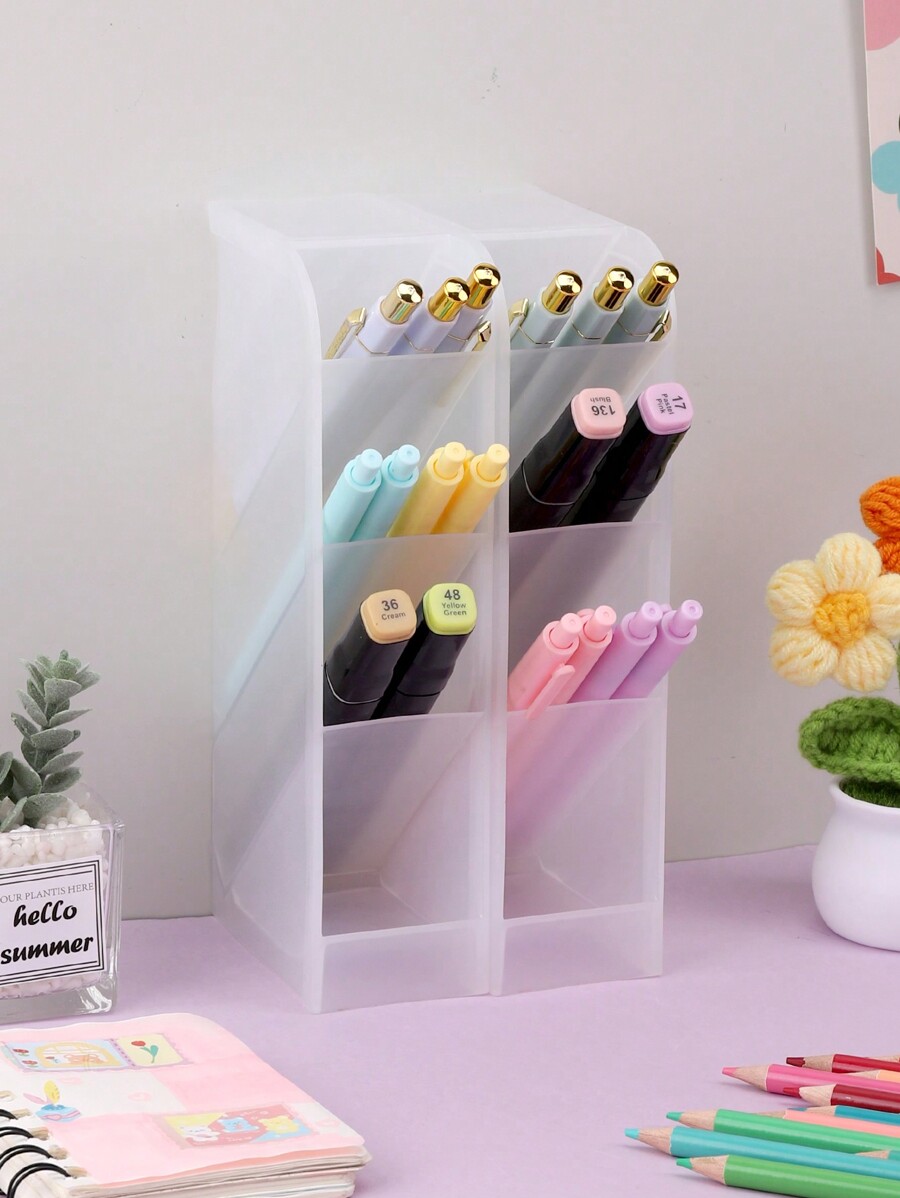 Slant Plug Multi-Functional Plastic Office Storage Desktop Organization ...