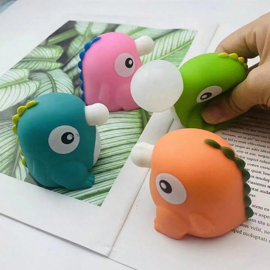 1pc Cute Squeezable Bubble-Spitting Little Dinosaur, Funny Stress ...