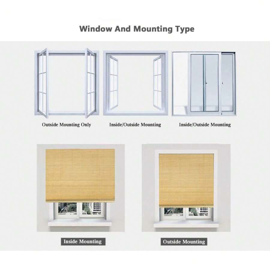 Bamboo Roll Up Window Blind Sun Shade, Light Filtering Roller Shades ...