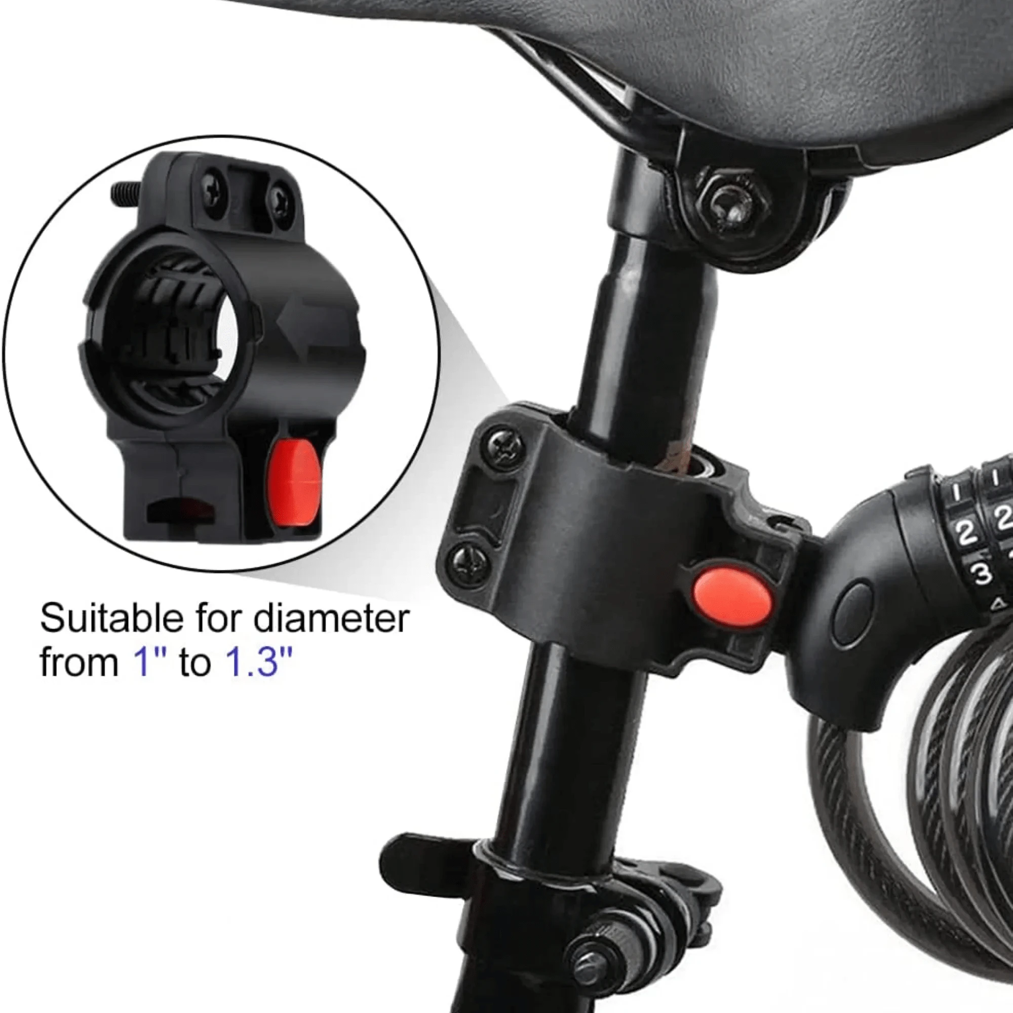 1 pieza de candado para bicicleta, cable de 4 pies para bloqueo de bicicletas, candado para ...