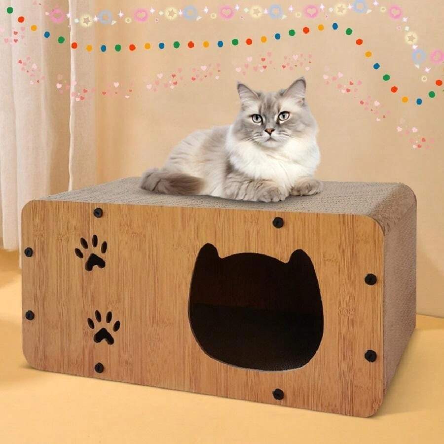 Conjunto Combinado de Cama e Tabuleiro para Arranhar de Gato, Casa de ...