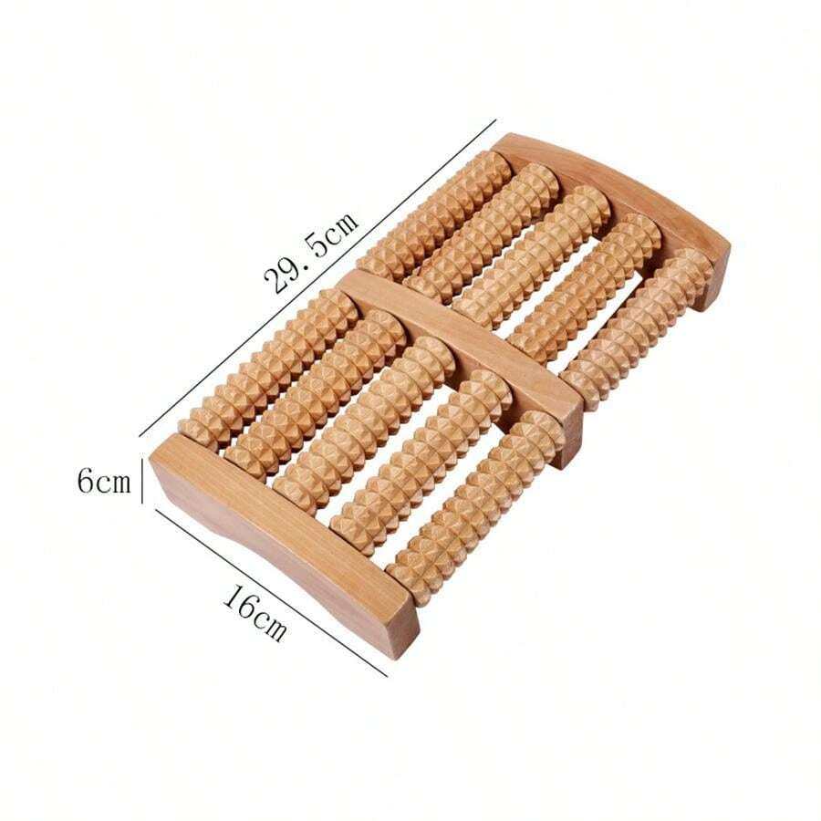 1pc Wooden 6 Row Roller Foot Massager With Engraving Handheld Massager 0700