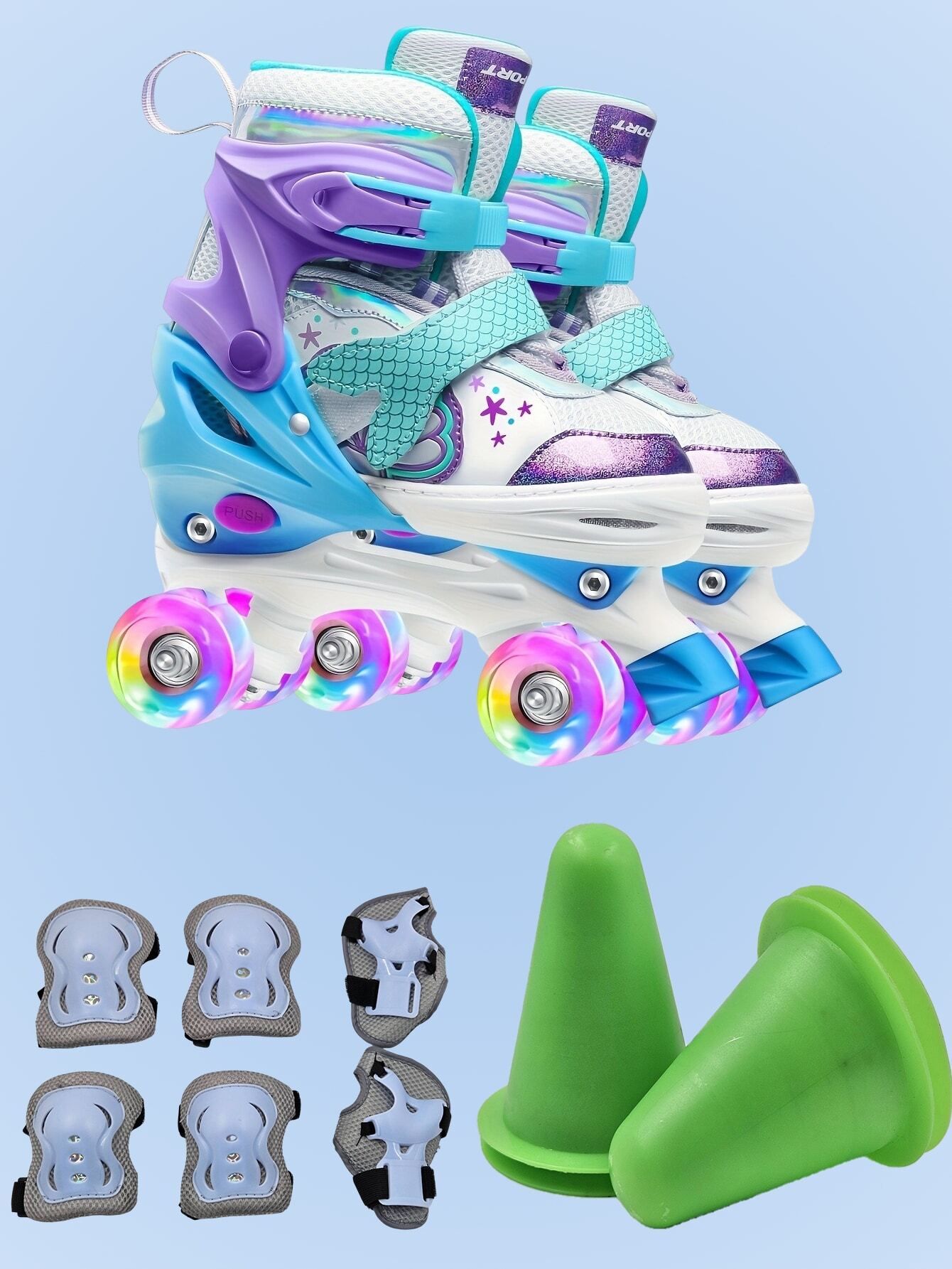 Conjunto de protección para patinaje de ruedas, patines de ruedas de ...