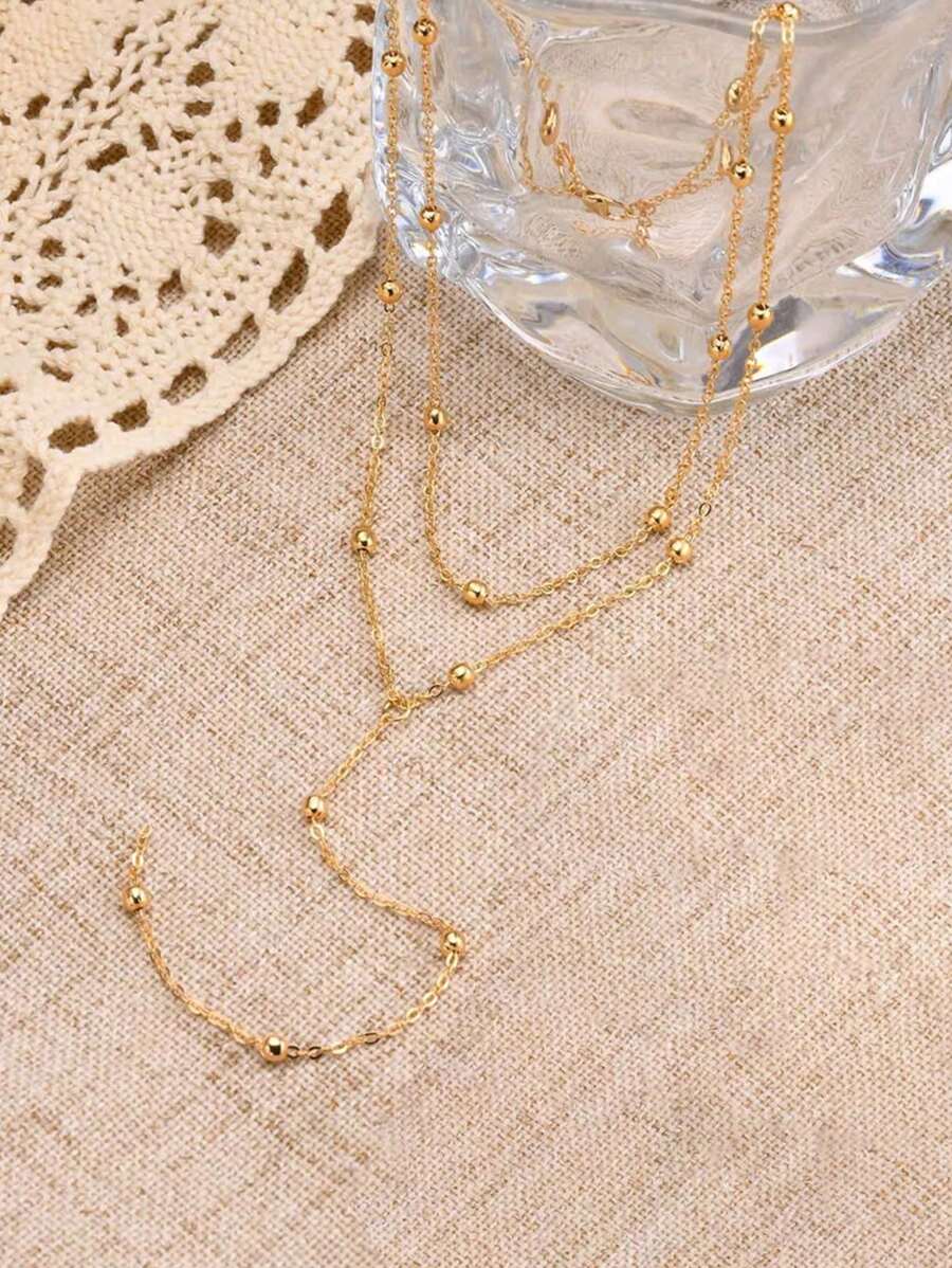 1pc Long Pendant Necklace Jewelry Y-Shaped Chain With Round Ball ...