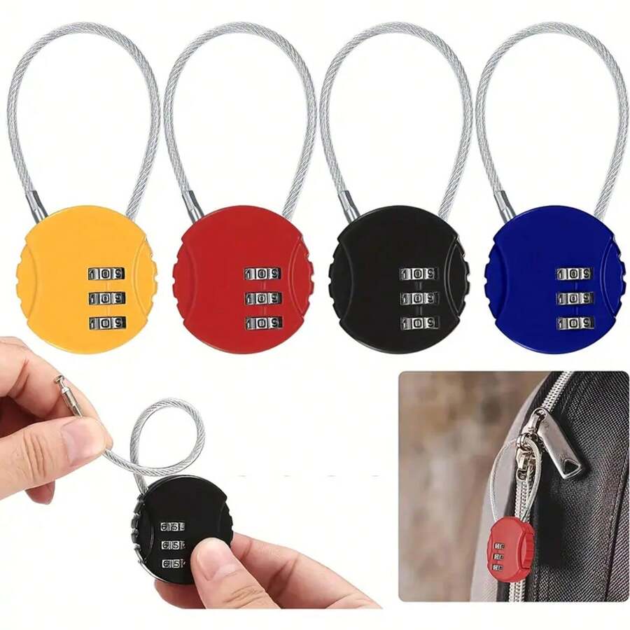 1pc Colored Password Lock 3 Digit Combination Padlock Code Lock With ...