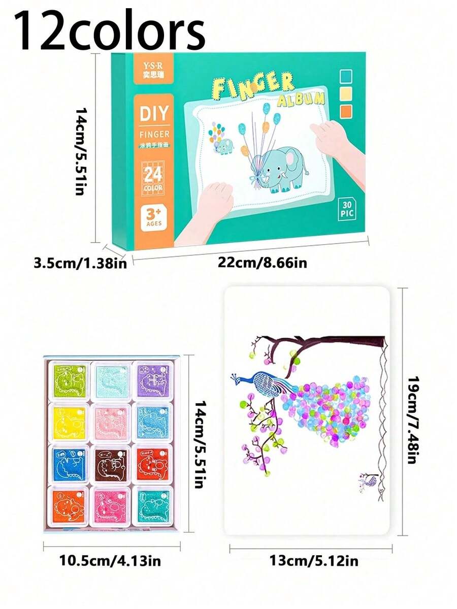 Set di 30 fogli/24 colori di libretto di dipinti a impronta digitale ...