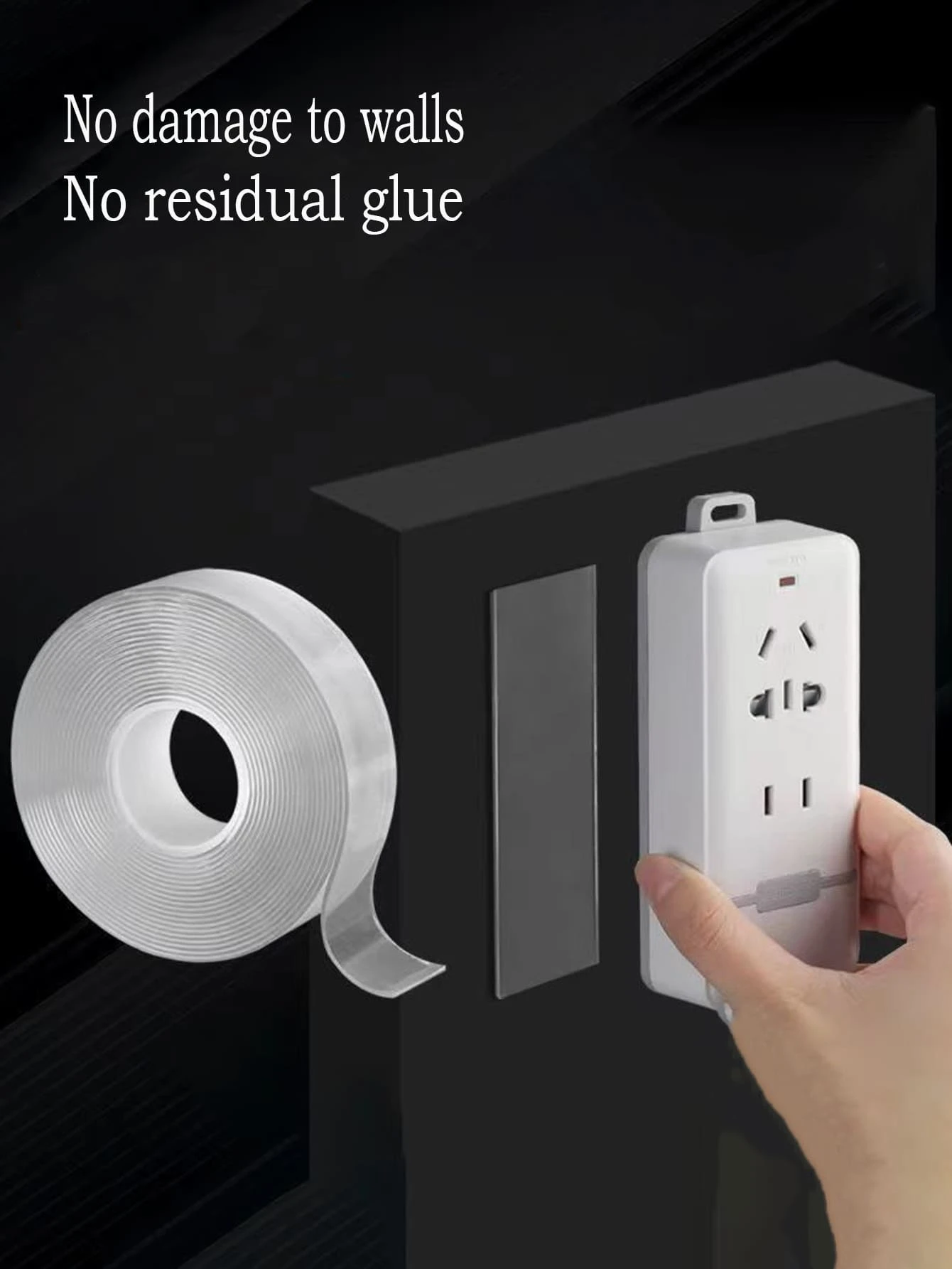 1ชิ้น โปร่งใสความหนืดสูง NANO เทปสองด้าน,Traceless Hook เทป,อะคริลิคกัน ...